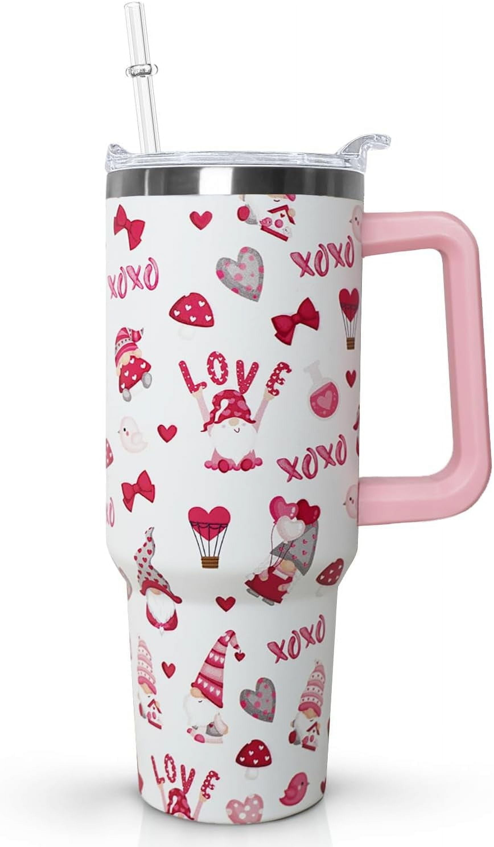 Gnome Love 40 Oz Valentine Tumbler With Handle, Valentine''s Gifts for ...