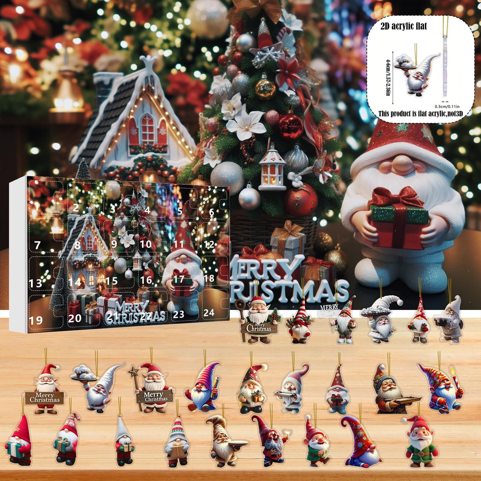 Gnome Ornament Advent Calendars | 24 Days Christmas Countdown Calendar ...