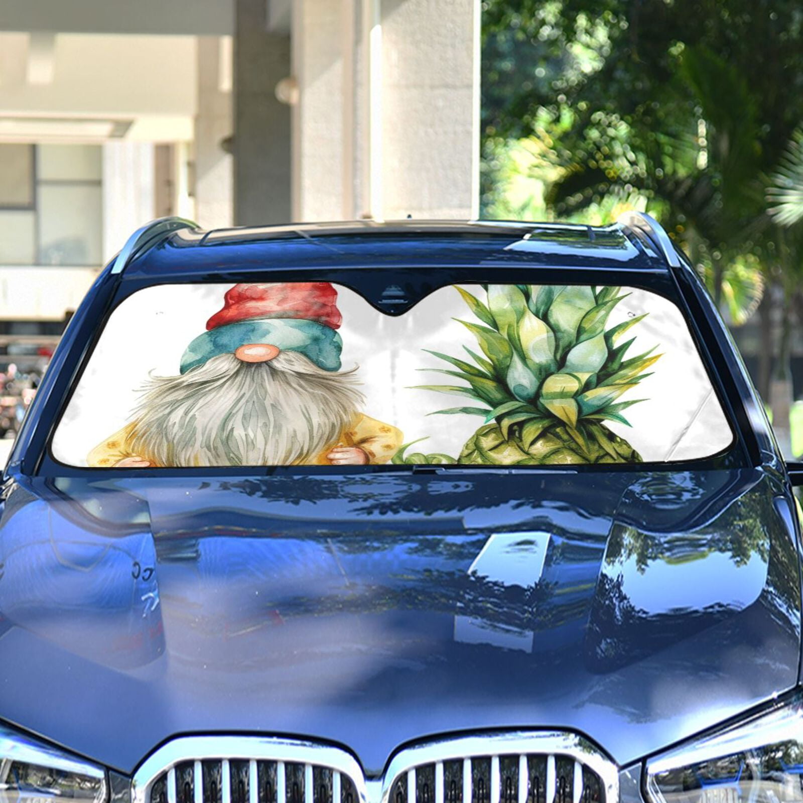 Gnome Pineapple Automotive Front Car Windshield Sun Shade Reflector ...