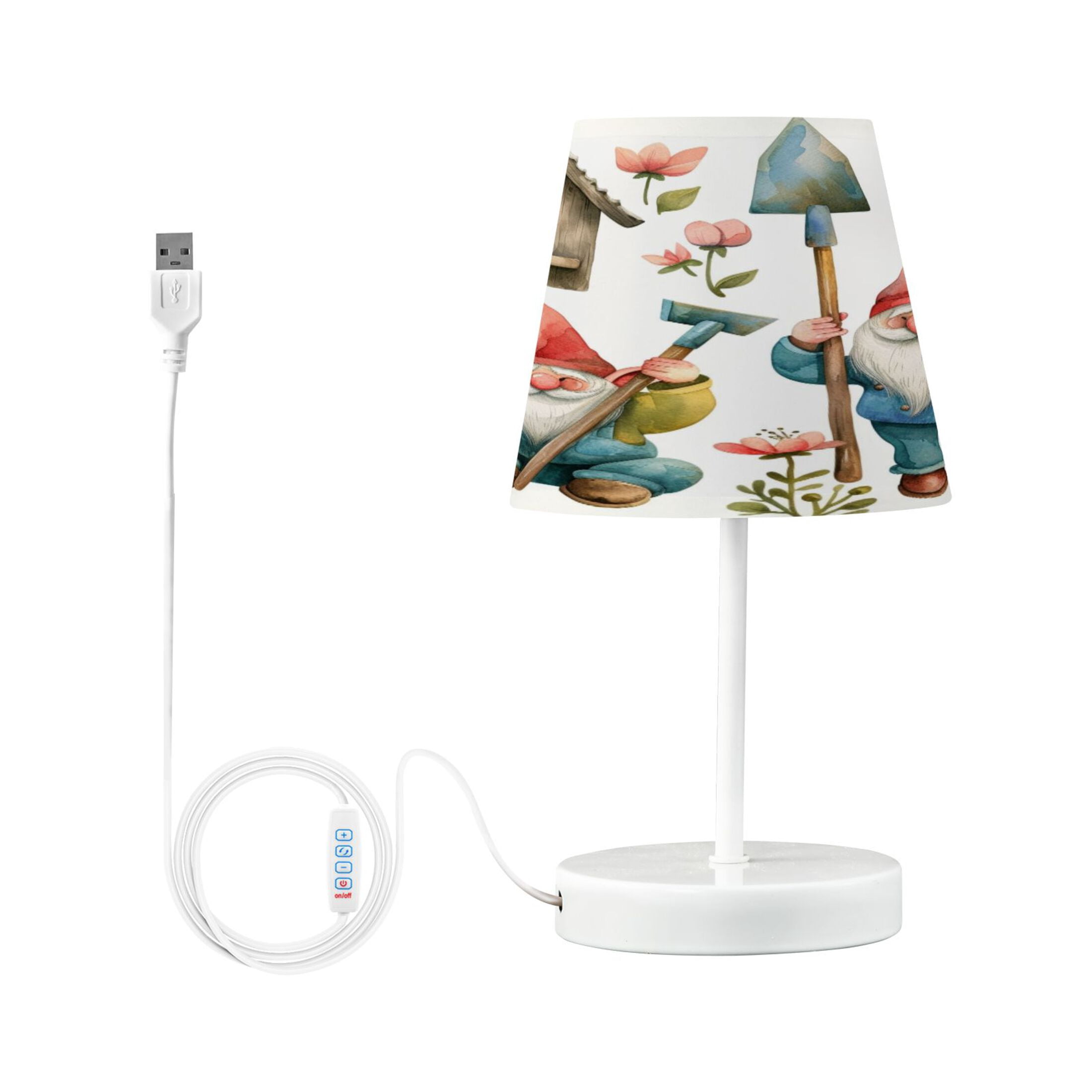 Gnome Shovel Flower Desk Lamp LED Table Nightstand Lamps with 3 Color ...