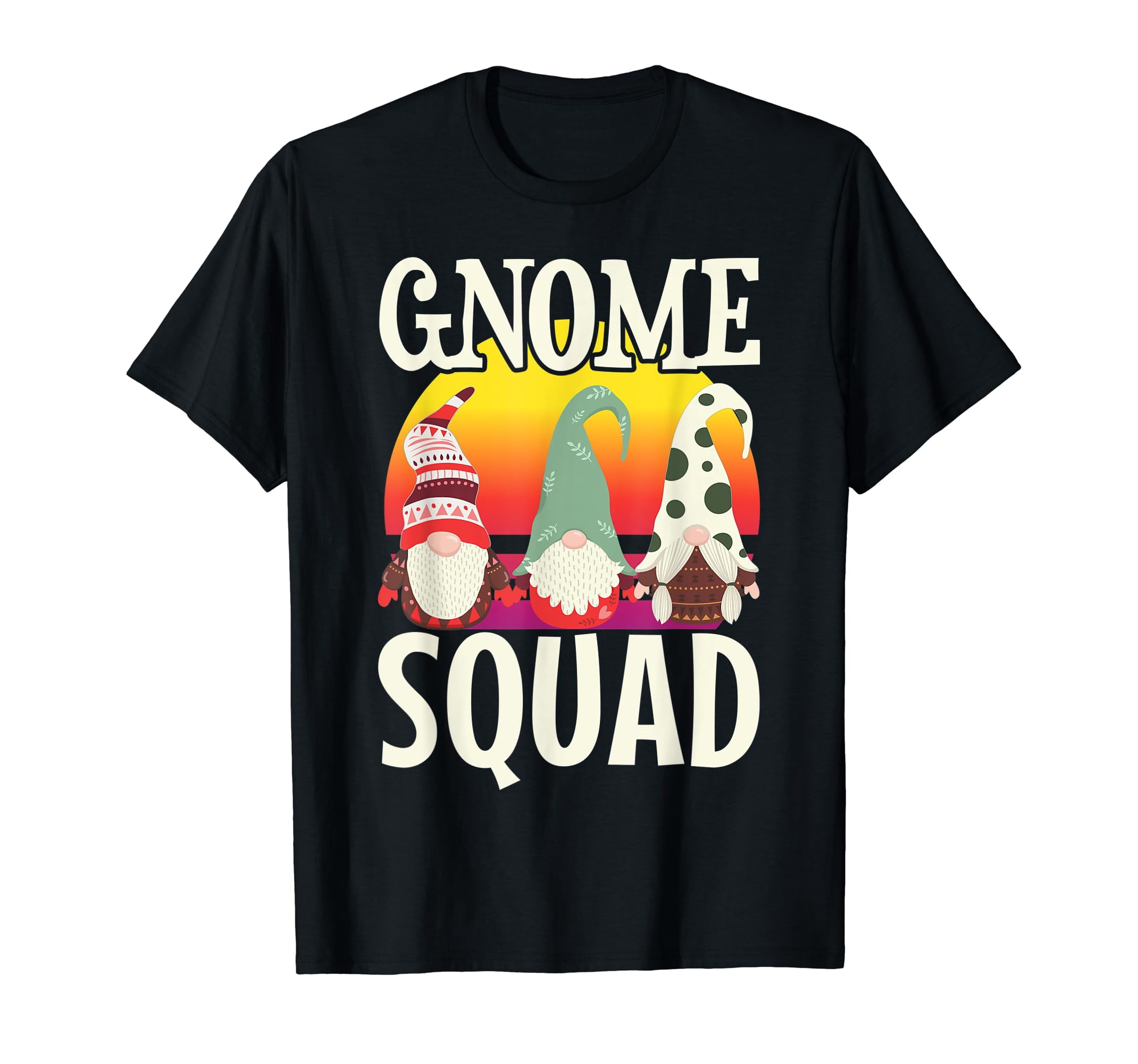 Gnome Squad Shirt Team Gnomies Funny Garden Gnome Lover Black T-Shirt ...