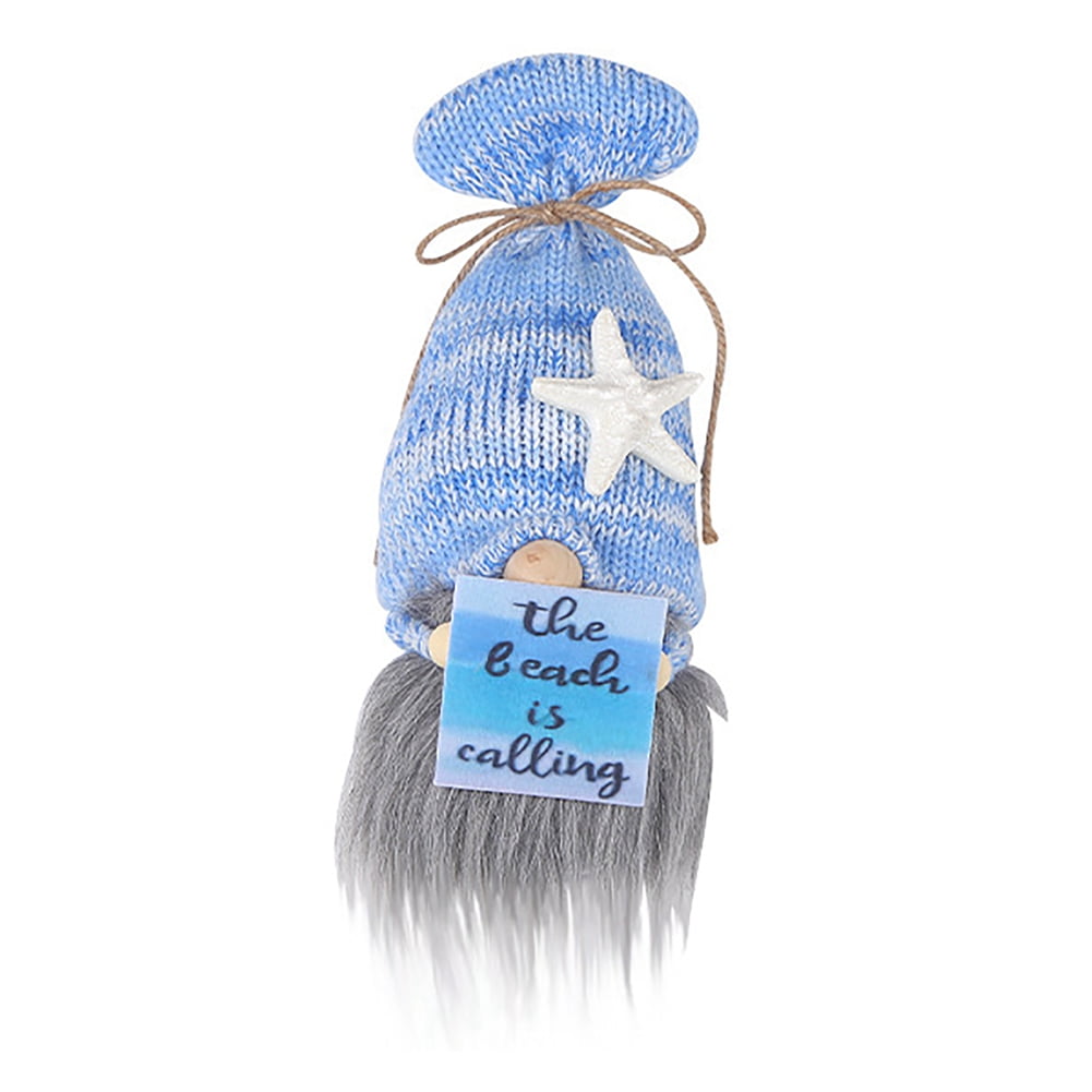 Gnome Summer Holiday Decorations Sea Star Shell Gnomes Blue Doll Elf ...