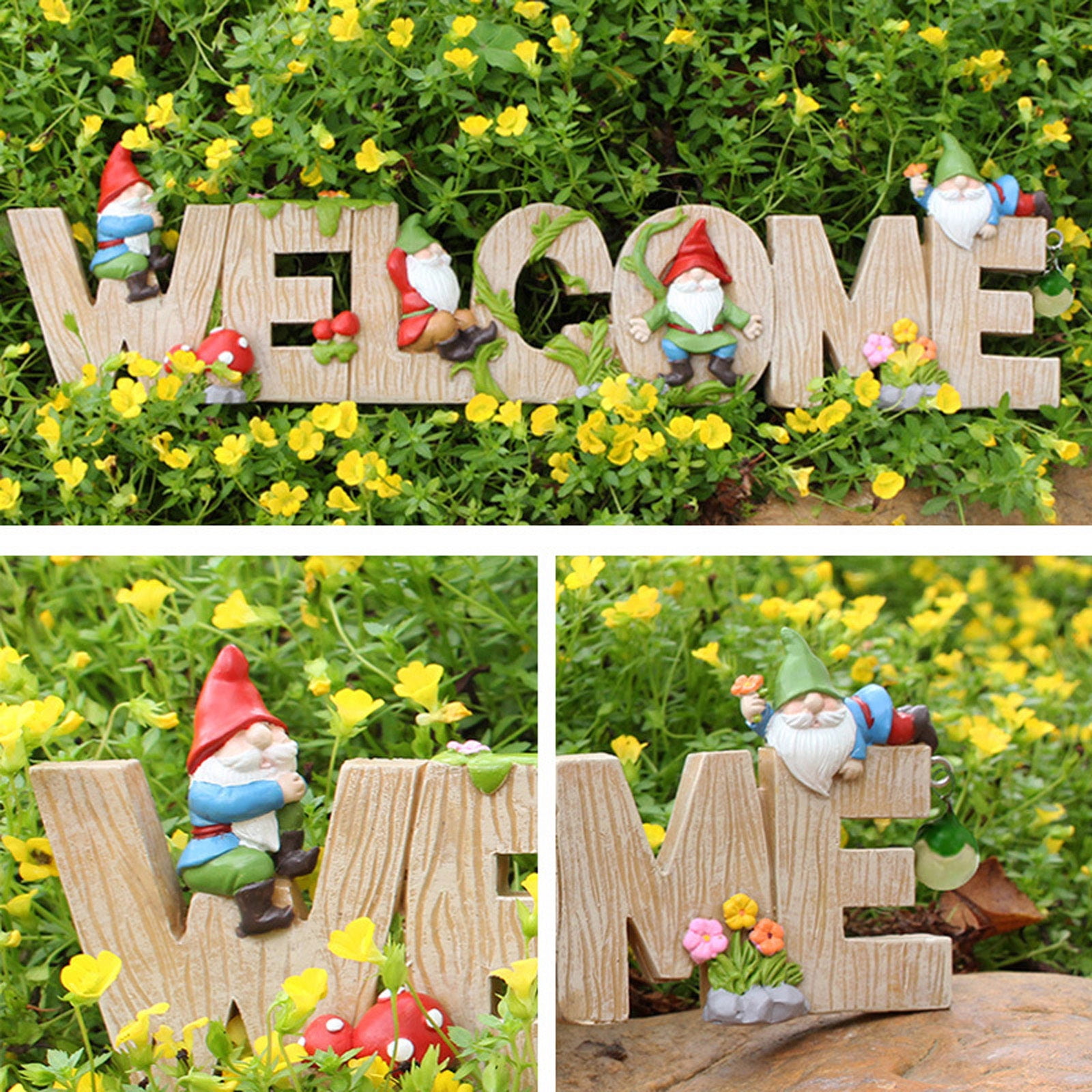 Gnome Welcome Sign - "Welcome" Garden Outdoor Balcony Welcome ...