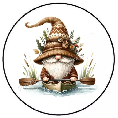 Gnome With Canoe Camping Sticker Party Favors Sticker Envelope Seals ...