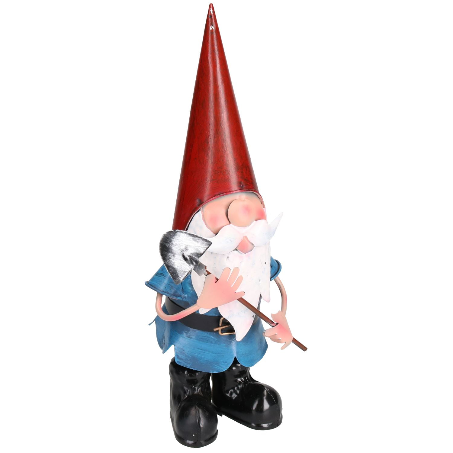 Gnome With Shovel Spade Garden Sculpture Ornament Statue Metal ...