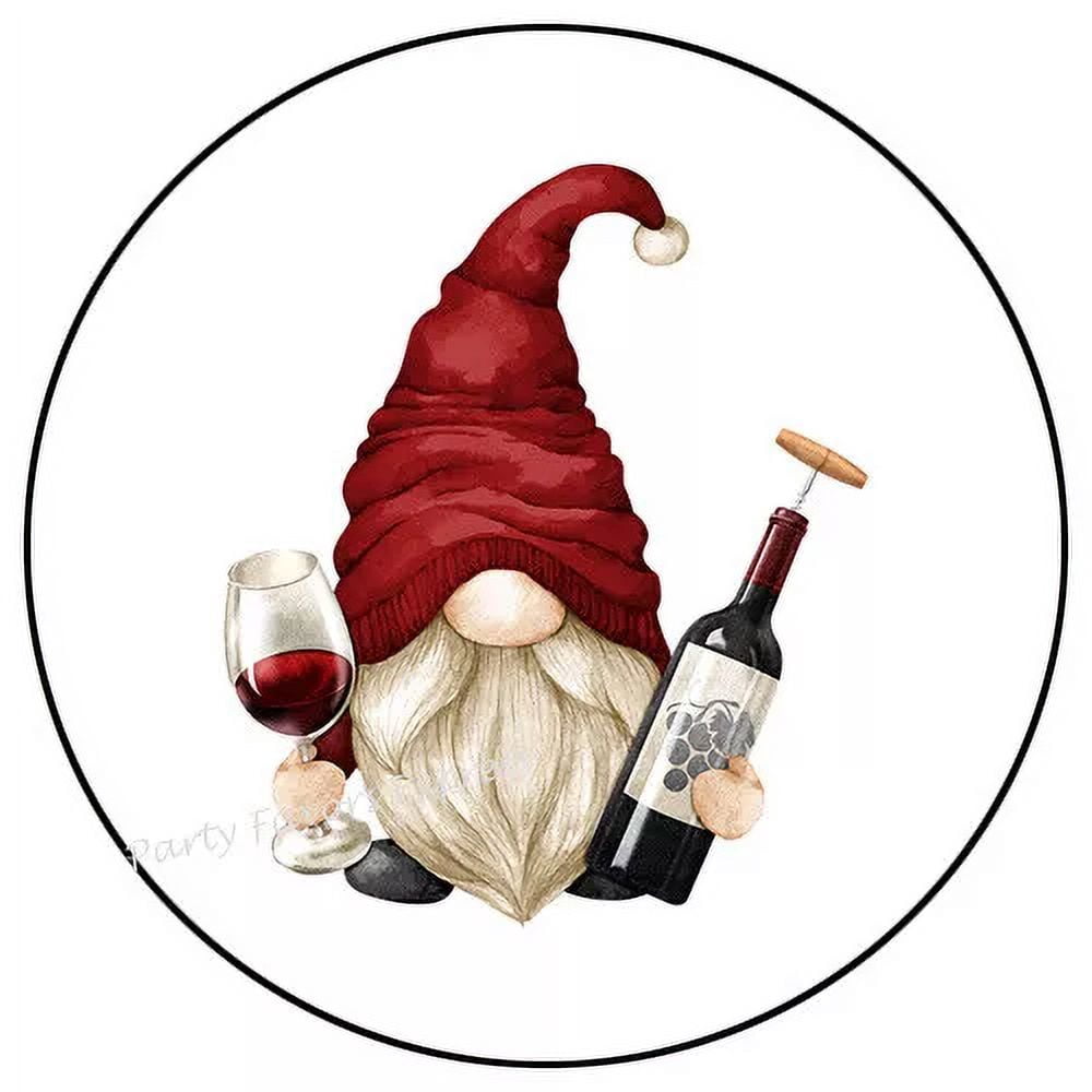 Gnome With Wine And Glass Stickers Party Favors Phone Decal Water ...