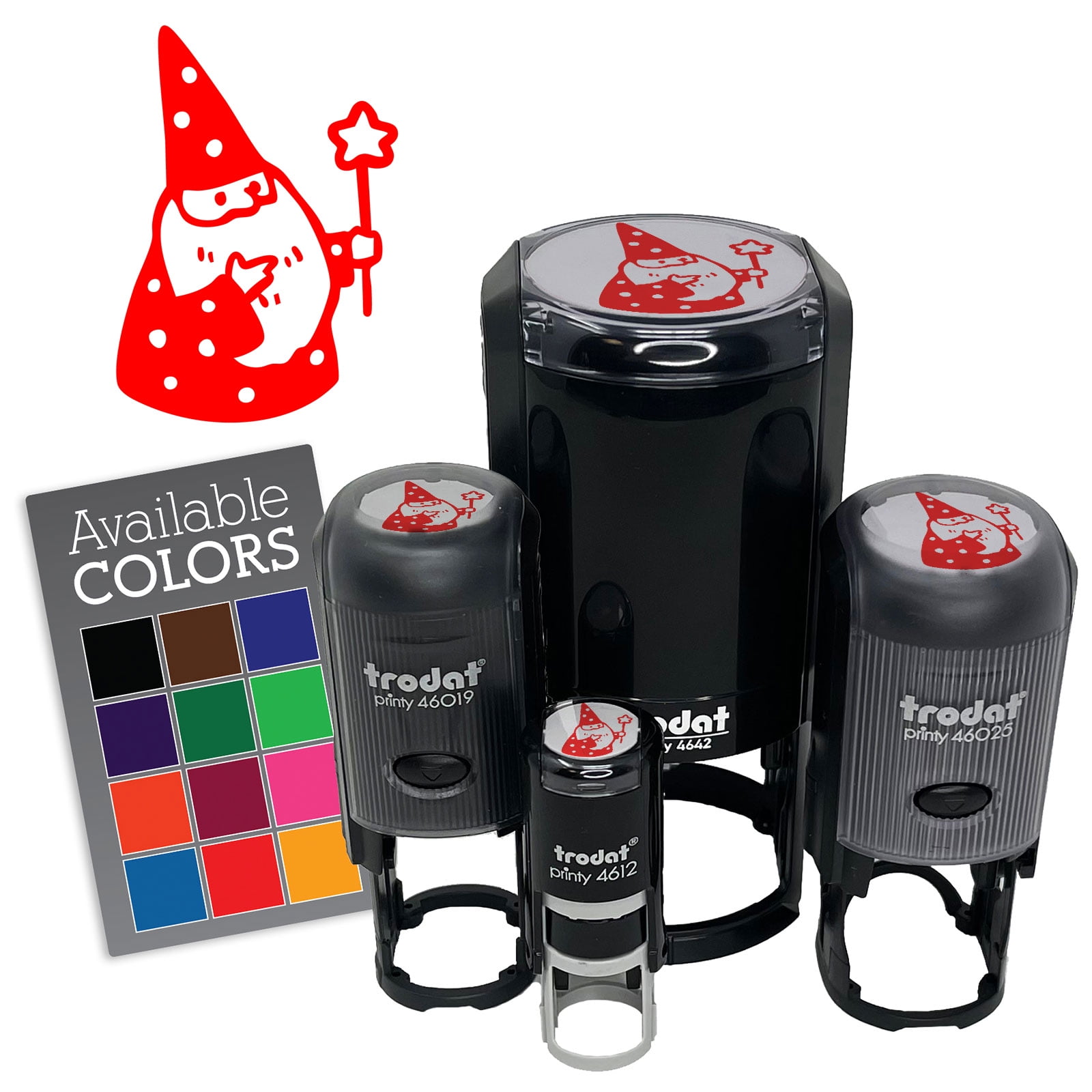 Gnome Wizard Beard Want Pointy Hat Self-Inking Rubber Stamp for ...