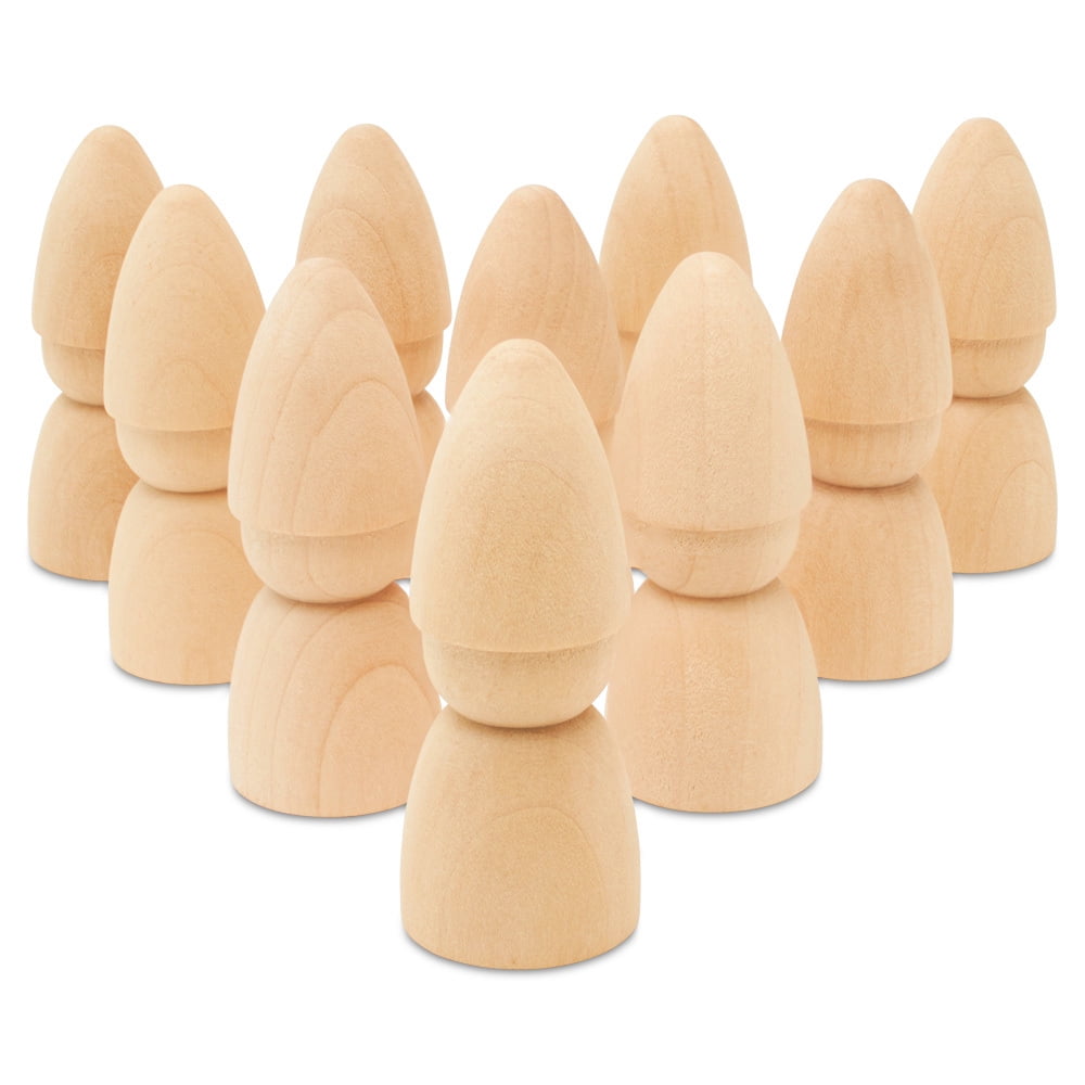 Gnome Wood Peg Dolls Unfinished 2-3/4 inch, Pack of 250 Peg People for ...