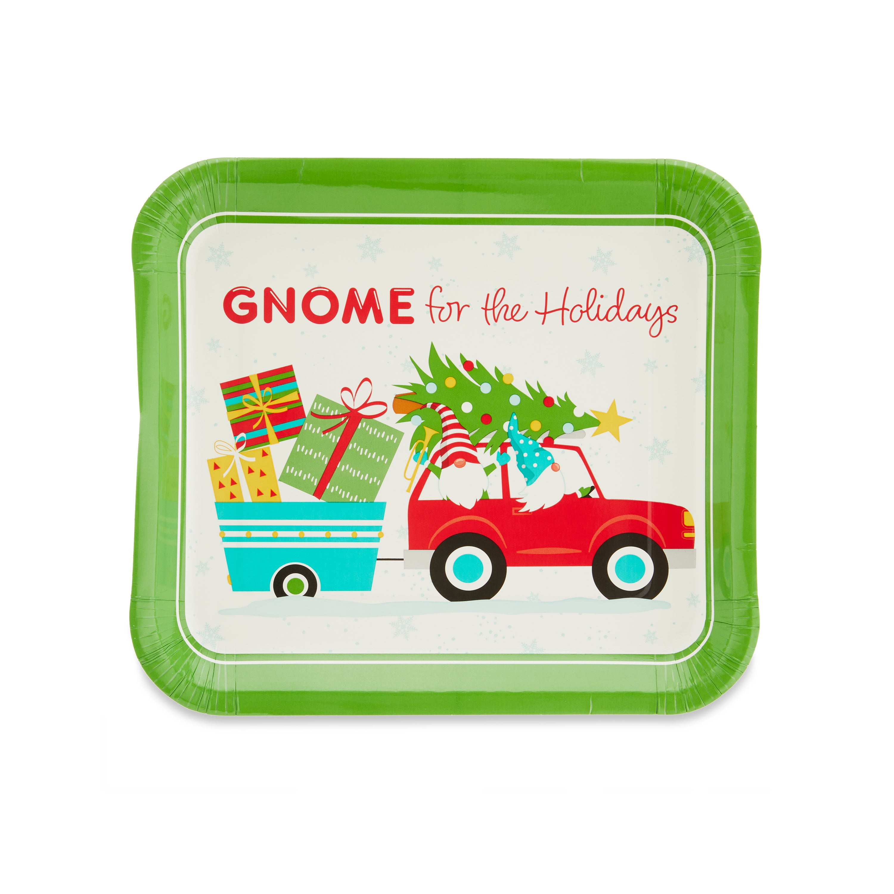 Gnome for the Holidays Rectangular Paper Plates, 10 in x 12 in, 8 Count ...