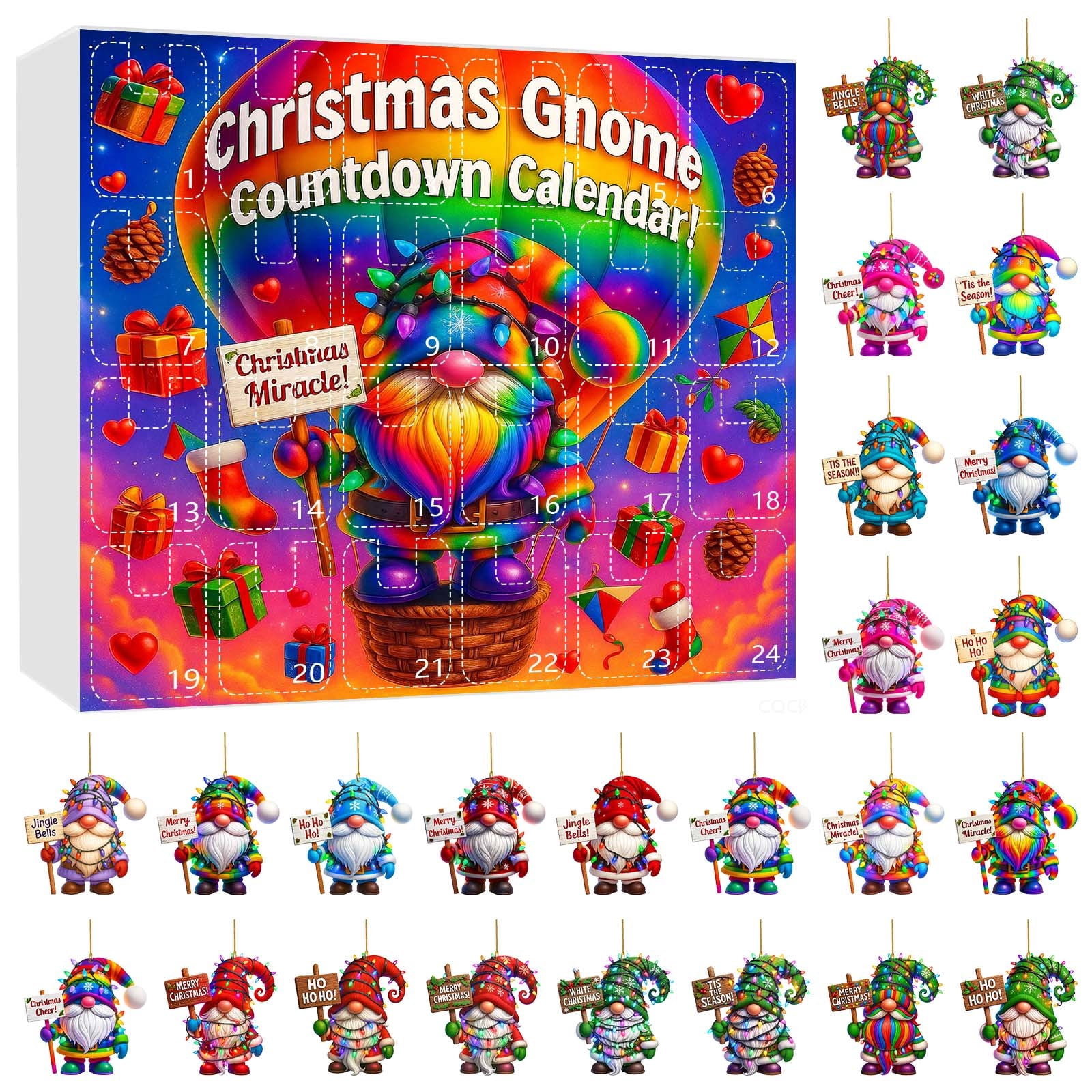 Gnomes Advent Calendars 2025 | 24 Days Gnome Wonderland Ornaments ...