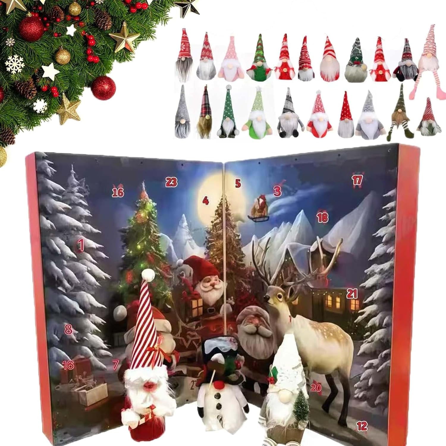 Gnomes Advent Calendars 2025, 24pcs Christmas Gnomes Countdown Calendar ...