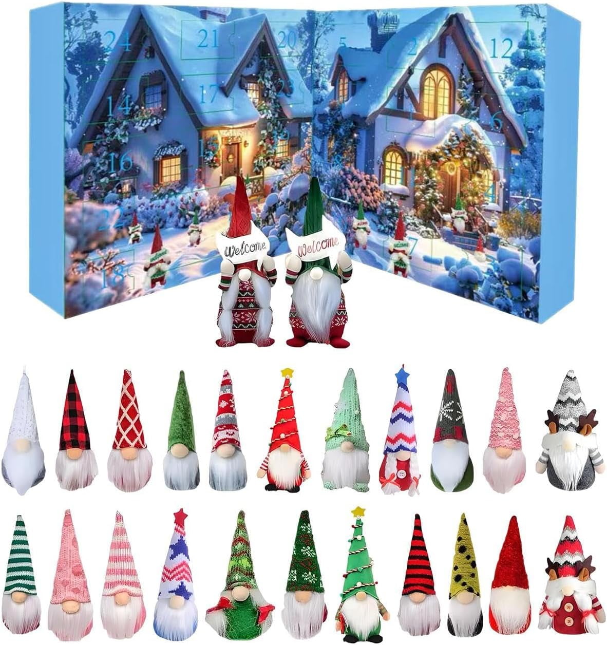 Gnomes Advent Calendars 2025, 24pcs Christmas Gnomes Countdown Calendar ...