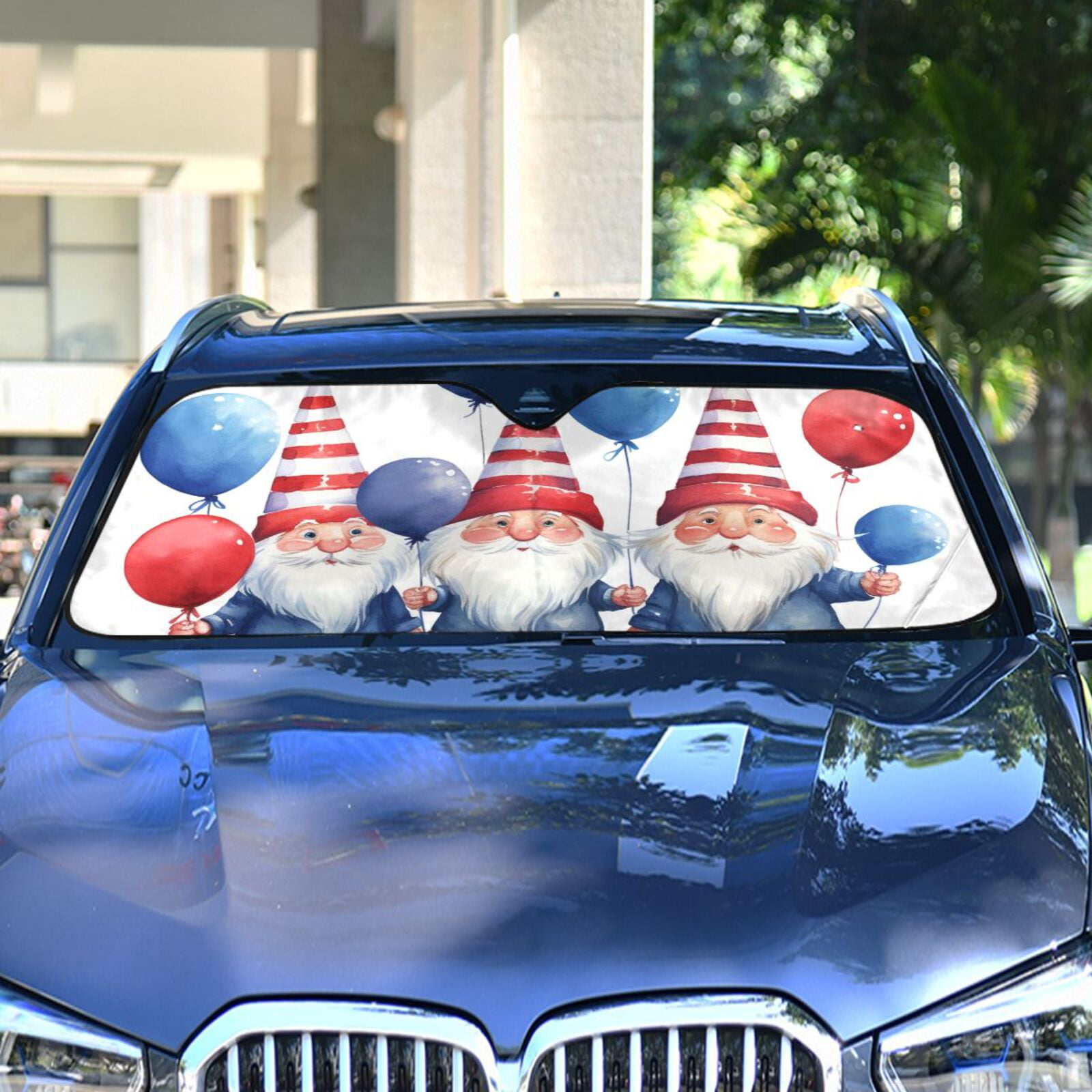 Gnomes Balloons Christmas Automotive Front Car Windshield Sun Shade ...