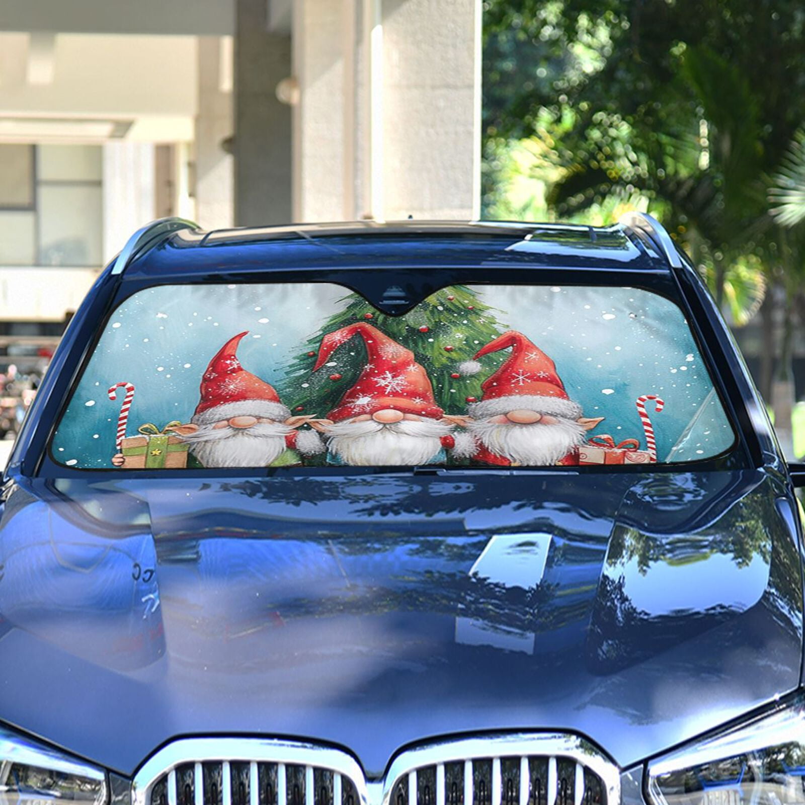 Gnomes Christmas Trees Automotive Front Car Windshield Sun Shade ...