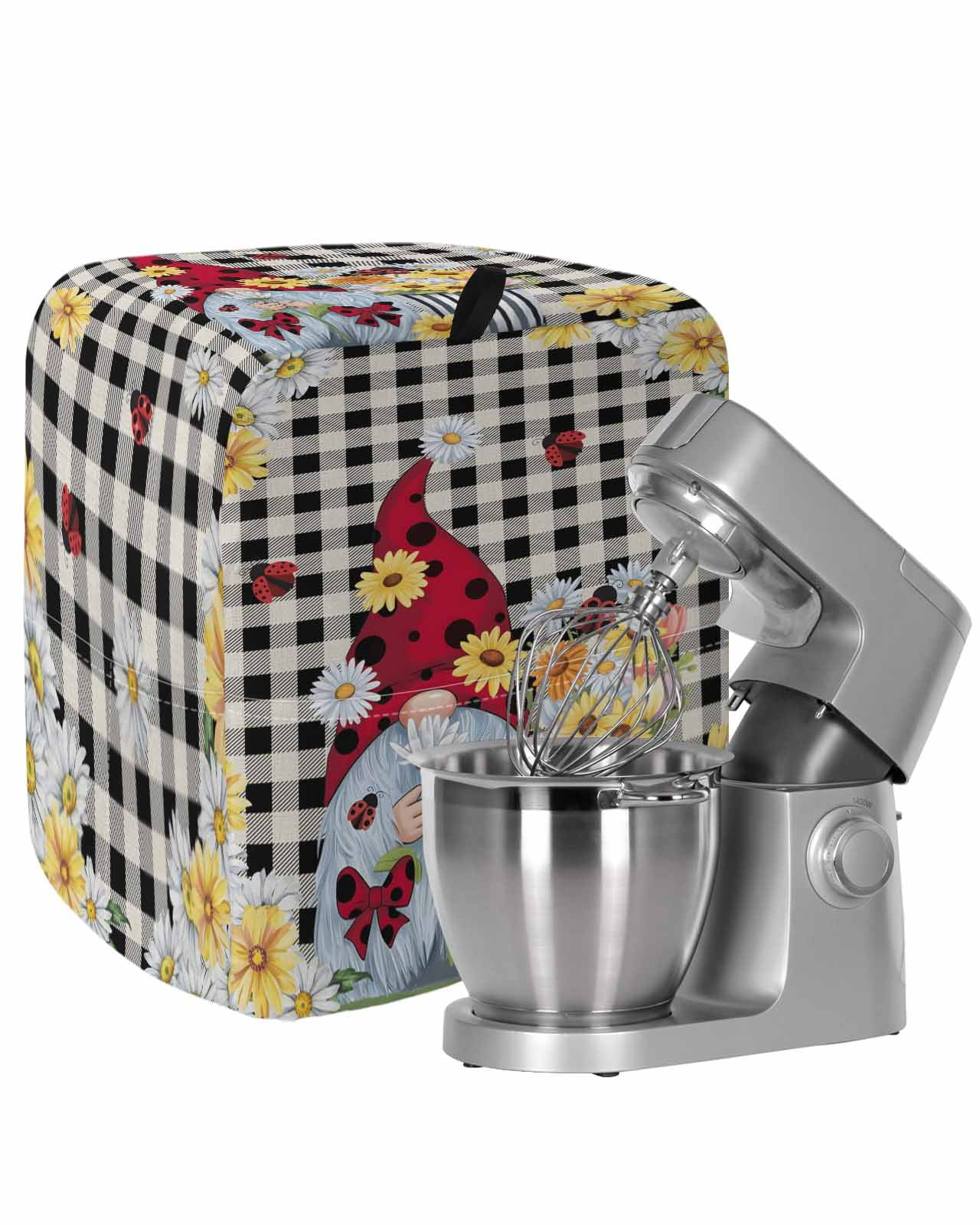 Gnomes Daisy Stand Mixer Dust Cover with Storage Pocket & Handles,Retro ...