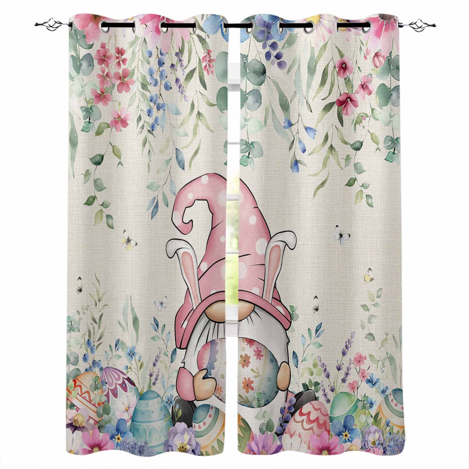 Gnomes Easter Blackout Curtains for Bedroom/Living Room, Thermal ...