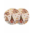 Gnomes Fall Thanksgiving Round Table Placemats set of 2, Retro Autumn ...