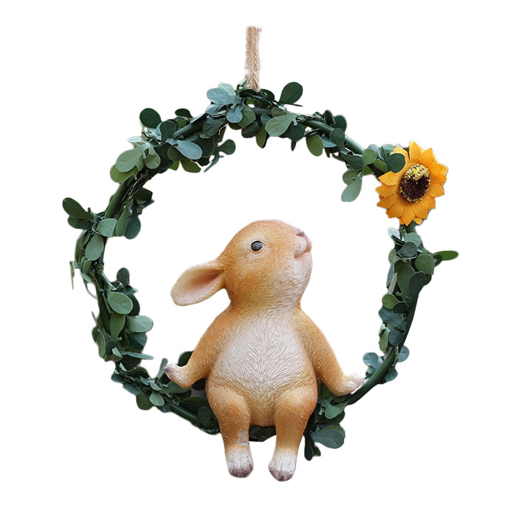 Gnomes Garden Frogs Outdoor Decor Sun Wreath Circle Rabbit Woodland ...