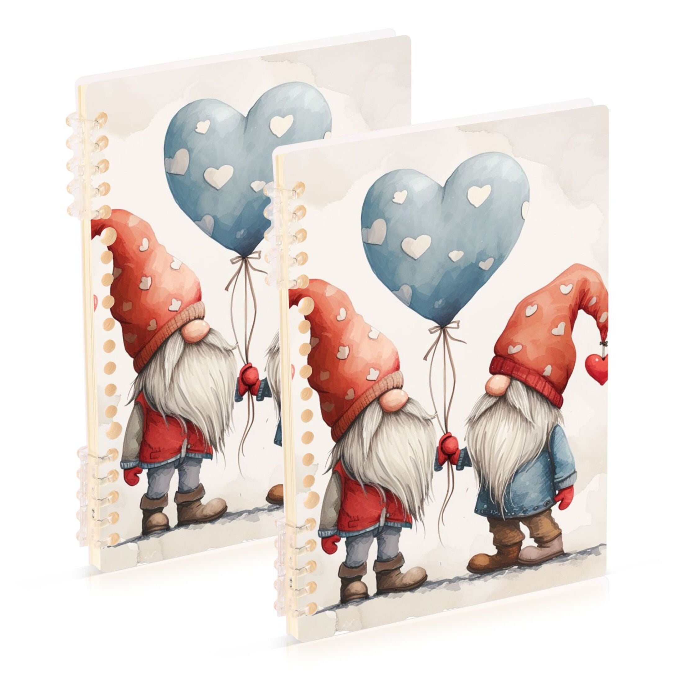 Gnomes Hearts Balloon Ring Binder Notebook Journey Note Diary College ...