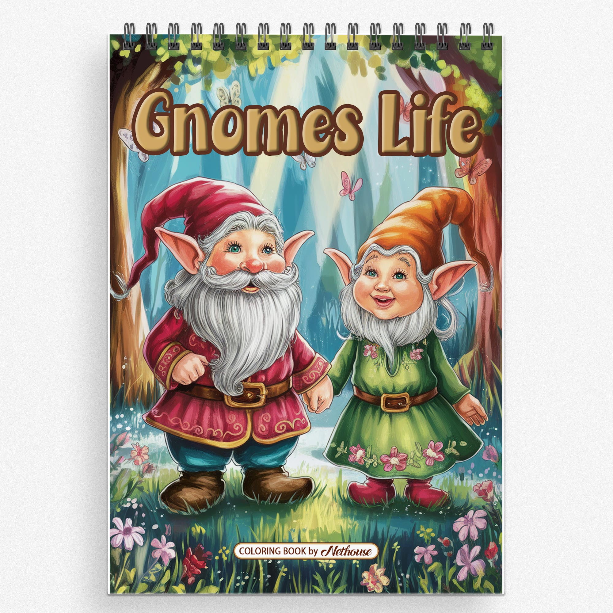 Gnomes Life Coloring Book for Adults to Relax and Unwind, Spiral Bound ...
