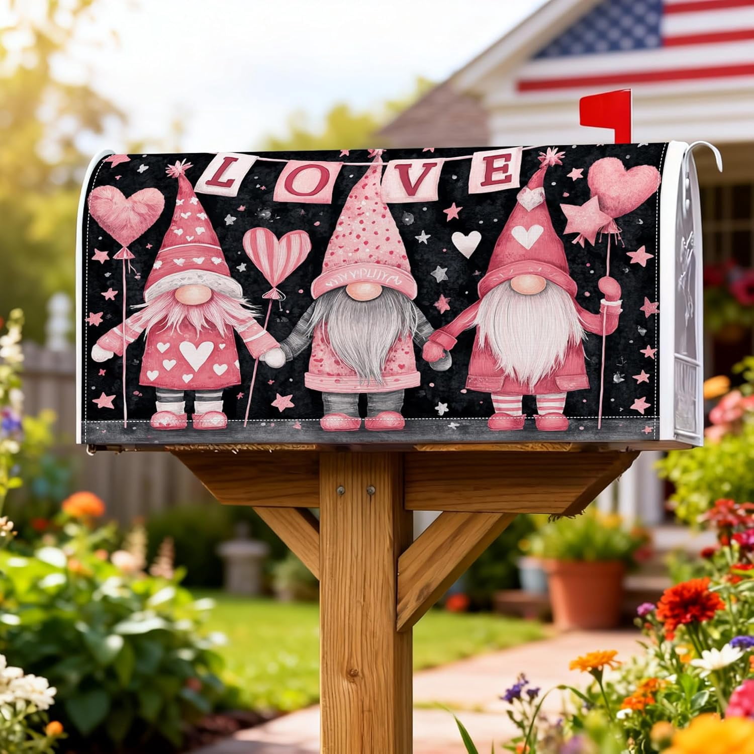 Gnomes Magnetic Mailbox Covers, Valentine Fanciful Hearts Balloons ...