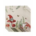 Gnomes Mushroom Cloth Napkins Set of 4 Reusable Dinner Napkins ...