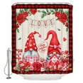 Gnomes Valentine's Day Bathroom Shower Curtains with 12 Hooks Polyester ...