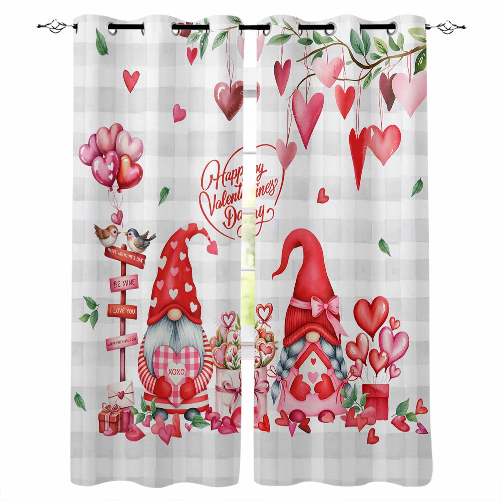 Gnomes Valentine's Day Blackout Curtains for Bedroom/Living Room ...