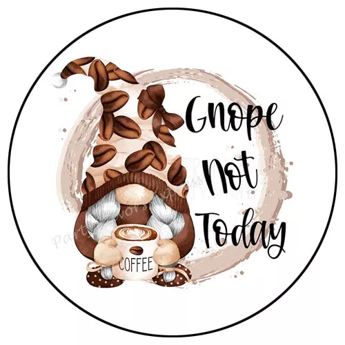 Gnope Not Today Gnome Coffee Nope Sticker Party Favors Sticker Envelope ...