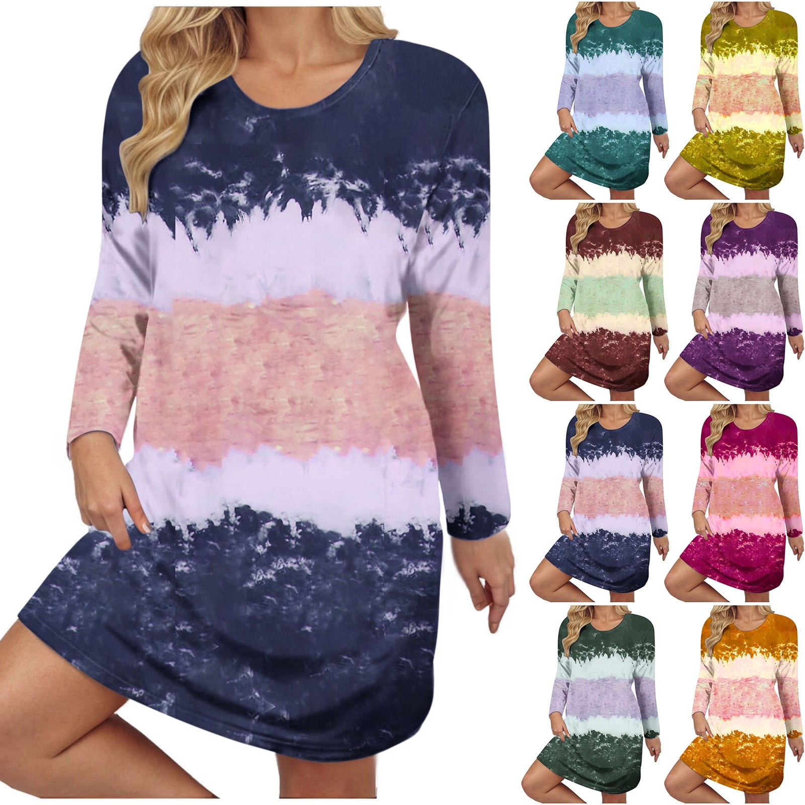 Gnshining Summer Ankle-Length Dress for Women Casual Plus Size Dress ...