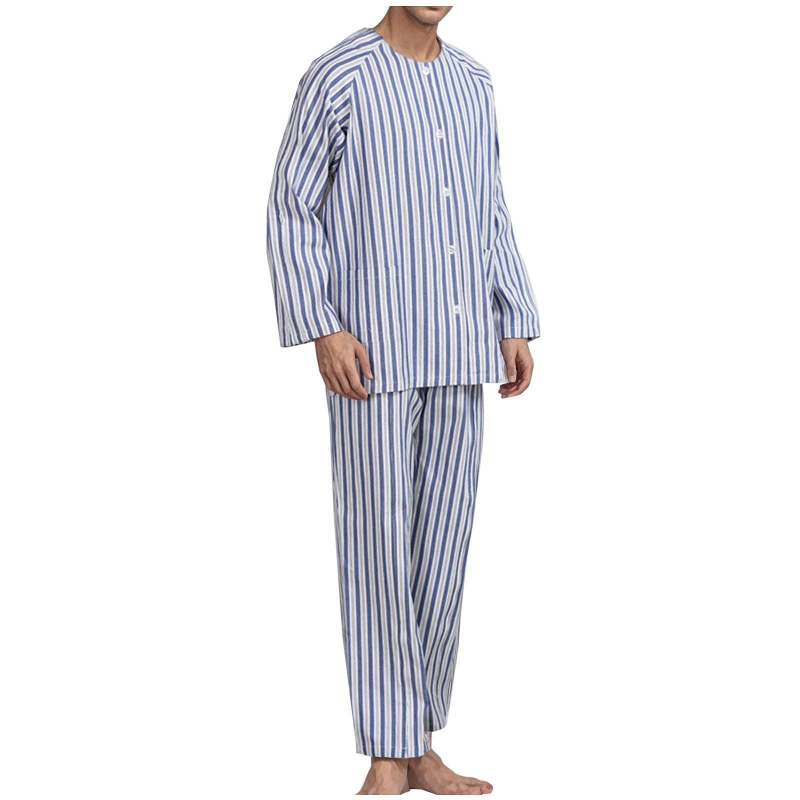 Gnurob Clearance Men Plaid Sleepwear Cotton Pajamas Set 2 Piece Outfits ...