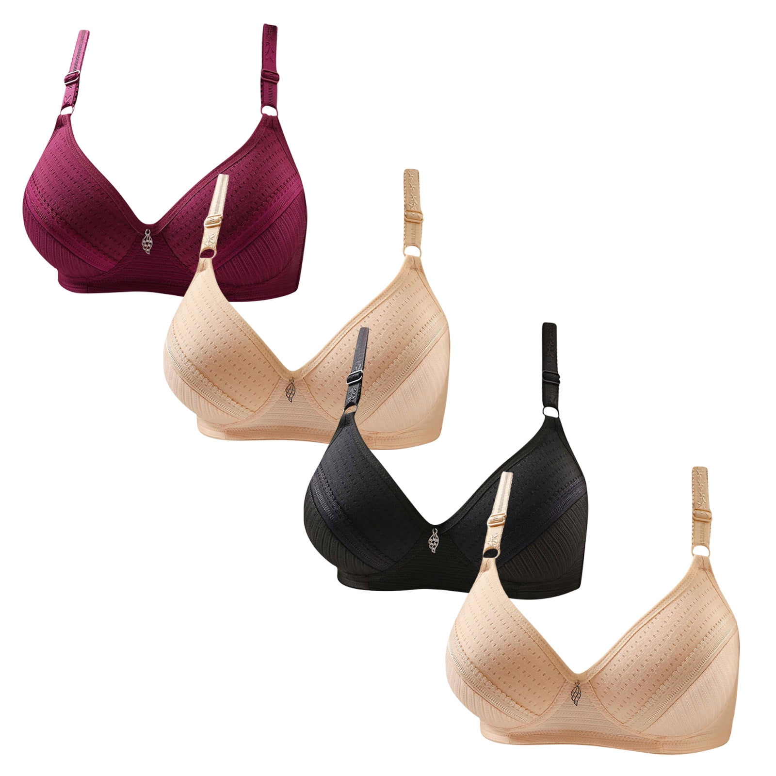 Gnurob Lace Bras for Womens Push Up Wireless Bralettes Breathable ...