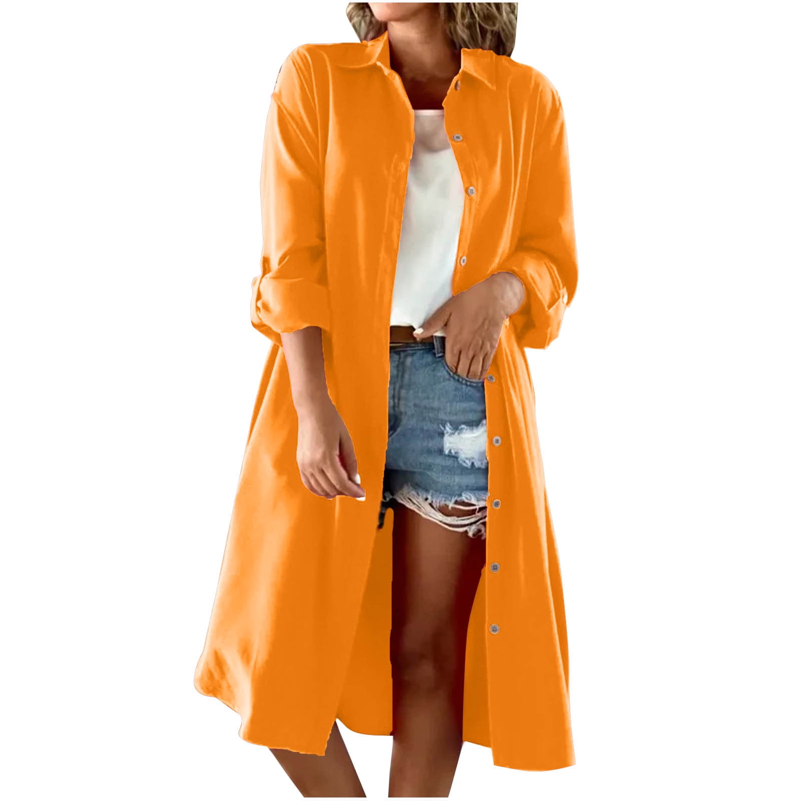 Gnurob Long Trench Coats for Womens Plain Wool Coat Single Breasted ...