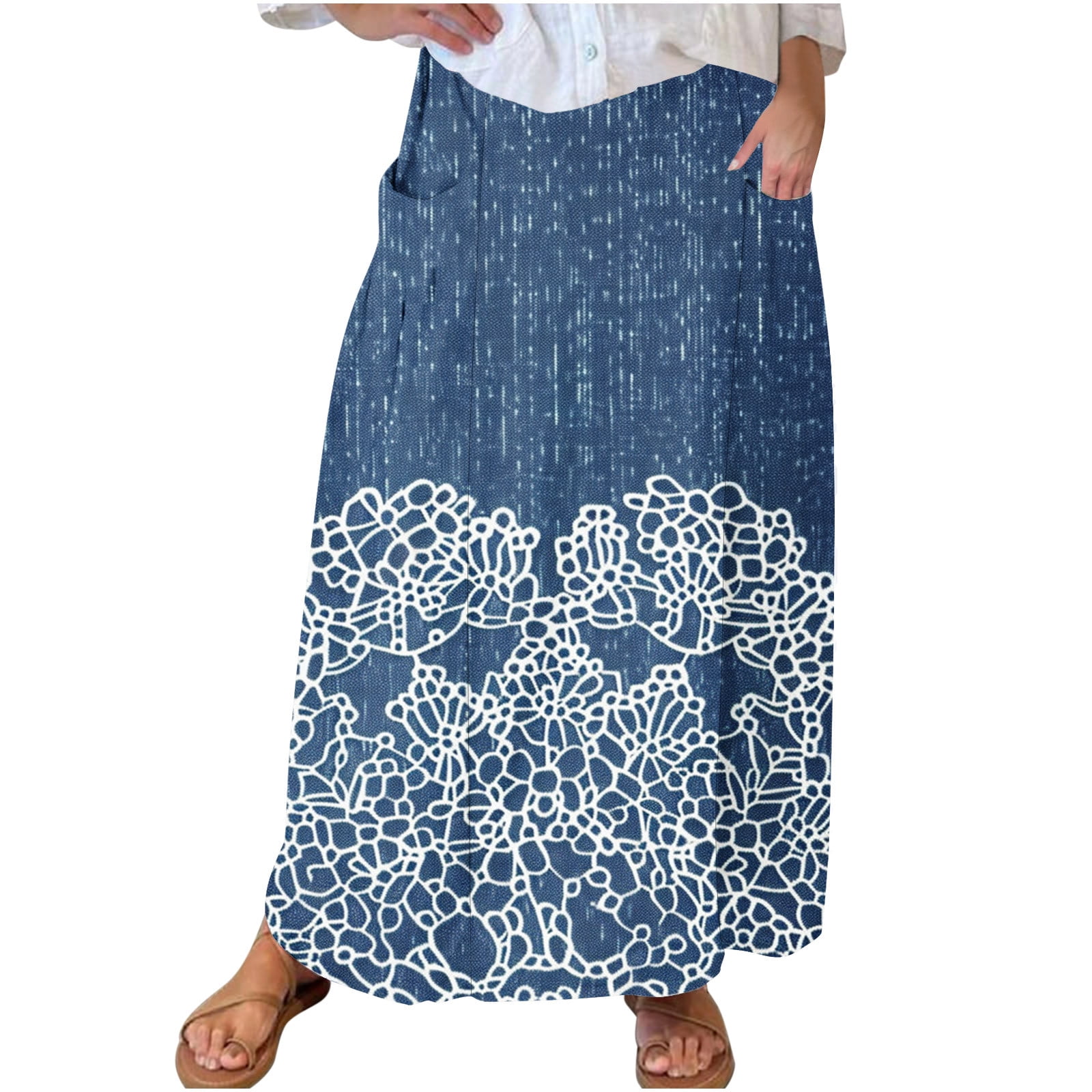 Gnurob Saving Fashion Women Denim Graphic Skirts Plus Size, High Waist ...