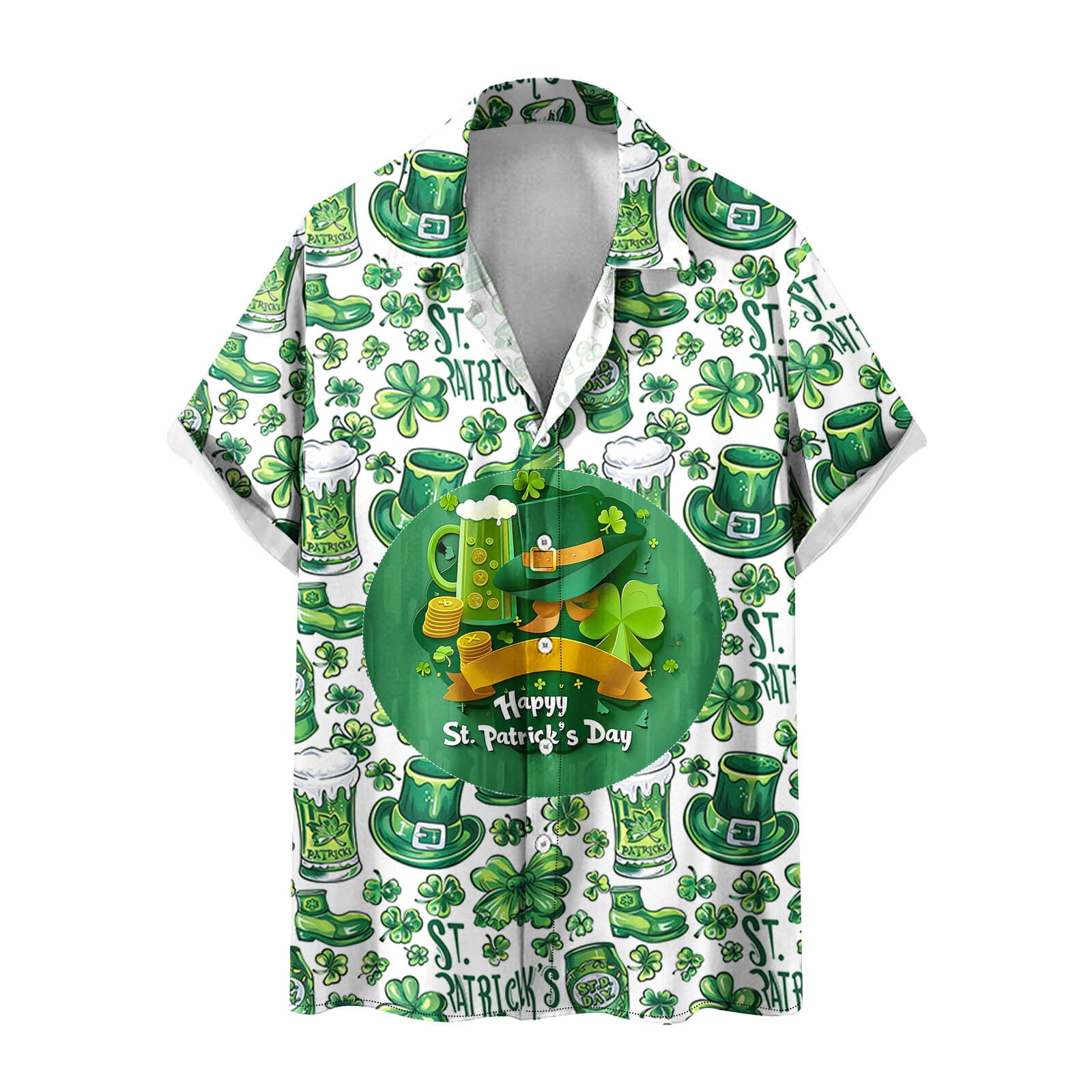 Gnurob Saving Happy St. Patrick's Day Men's Button Down Blouse Irish ...