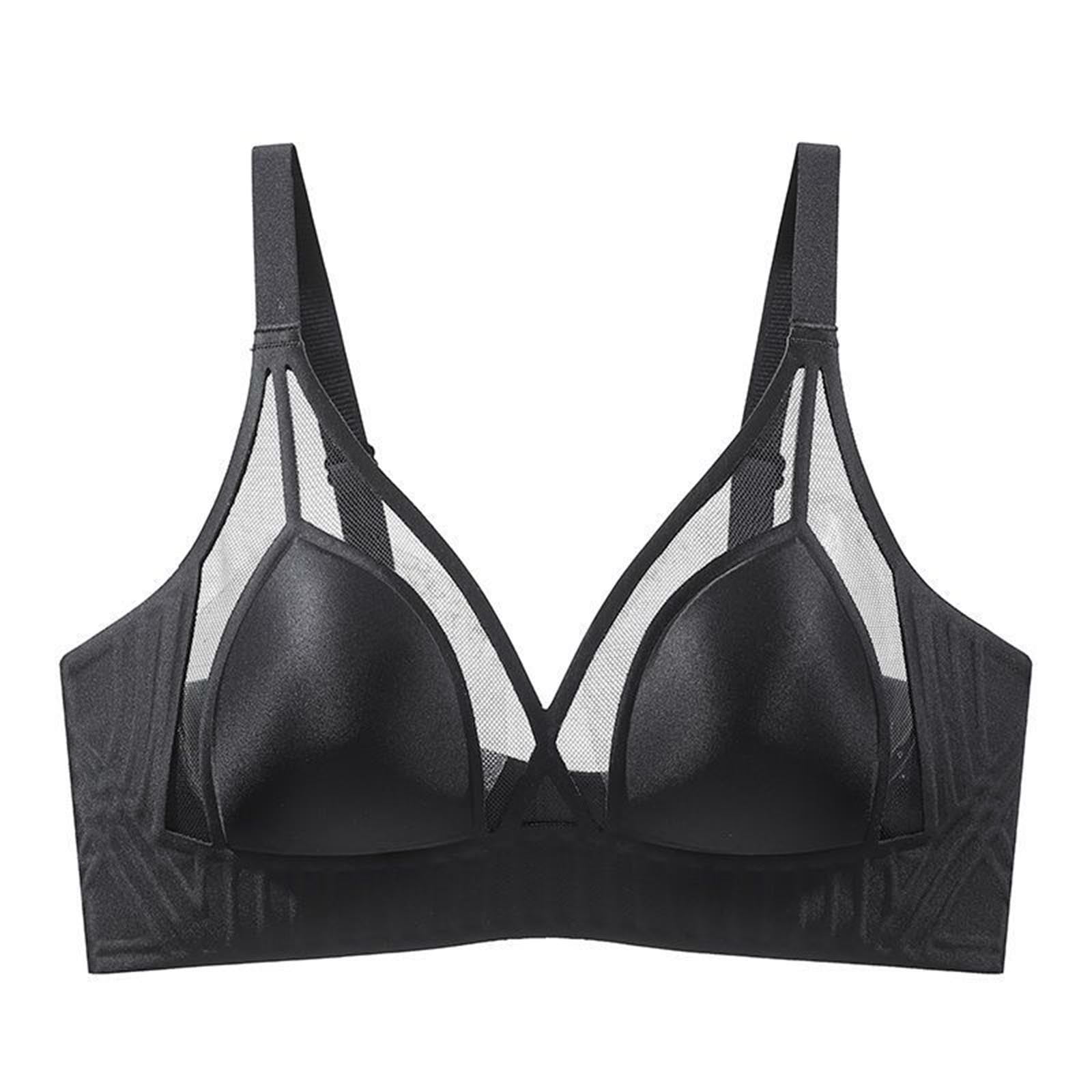Gnurob Wirefree Bras for Womens Padded Sheer Bralettes Adjustable Strap ...
