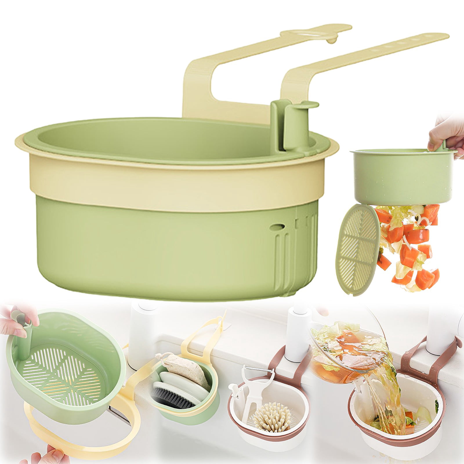 Gnwei 2025 Self-Cleaning Kitchen Sink Food Waste Catcher Faucet Hanging ...