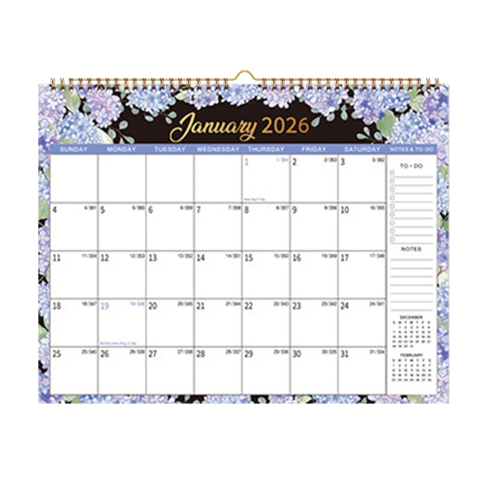 Gnwei 2026 Calendar - 2026 Wall Calendar, JAN 2026 - DEC 2026, 14.6" x ...