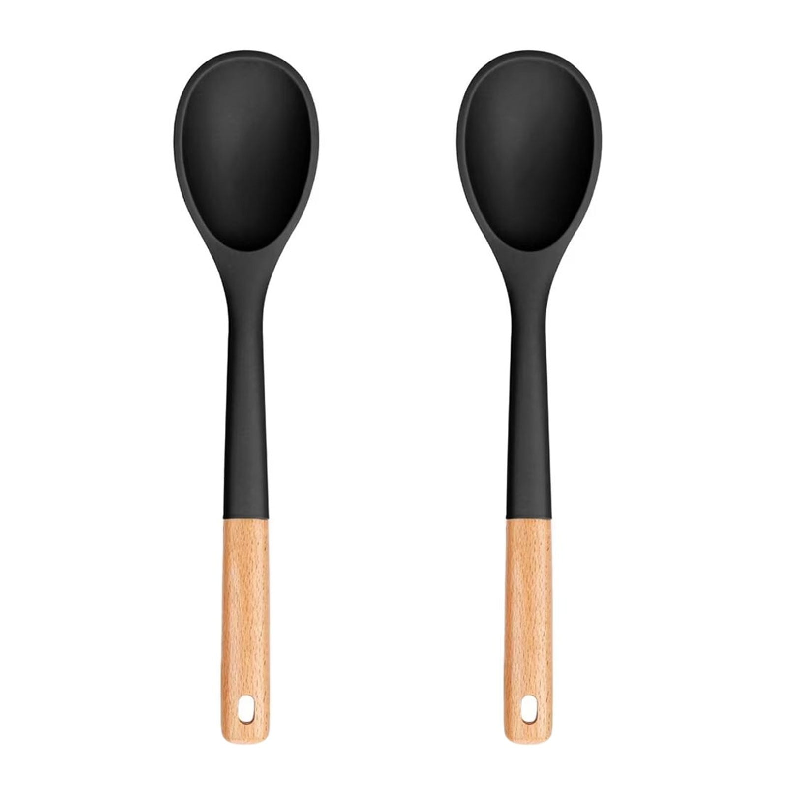 Gnwei 2pcs Large Cooking Spoons. 13.2" Heat Resistant Silicone Serving ...