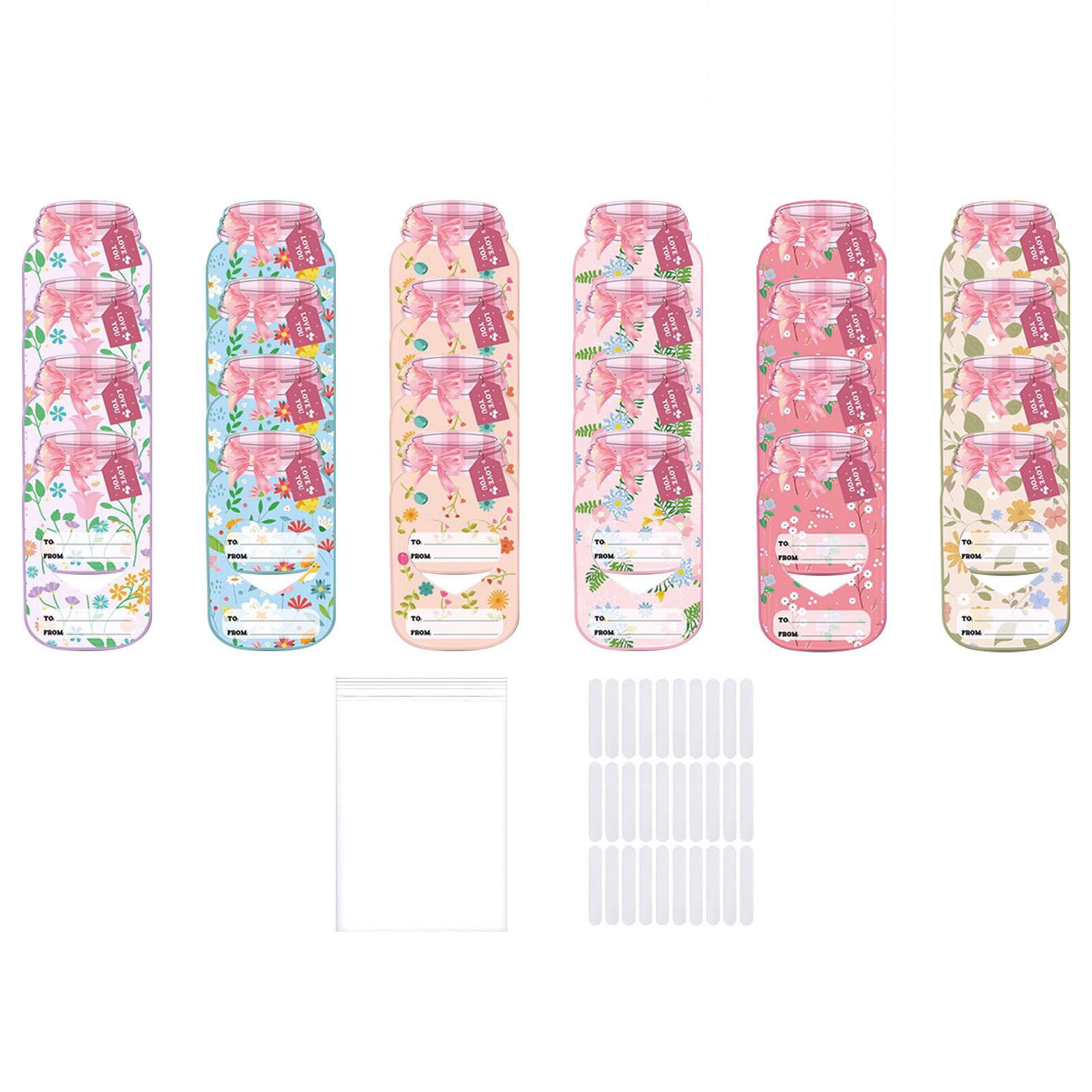 Gnwei 48 Pack Valentine’s Day Cards for Kids Classroom – DIY Mason Jar ...