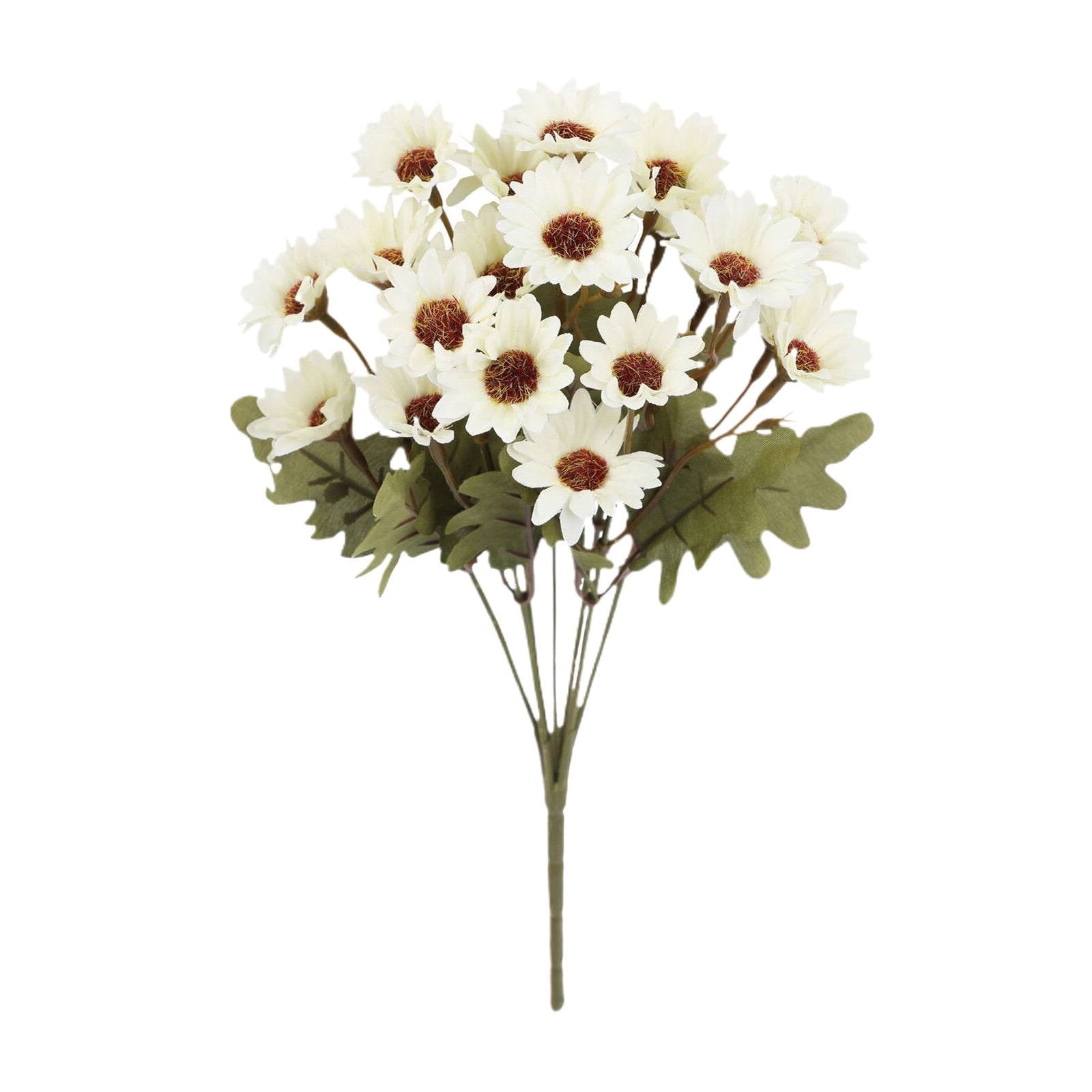 Gnwei Artificial Fake Flowers for Outdoor Fall Mums, Faux Silk Autumn ...