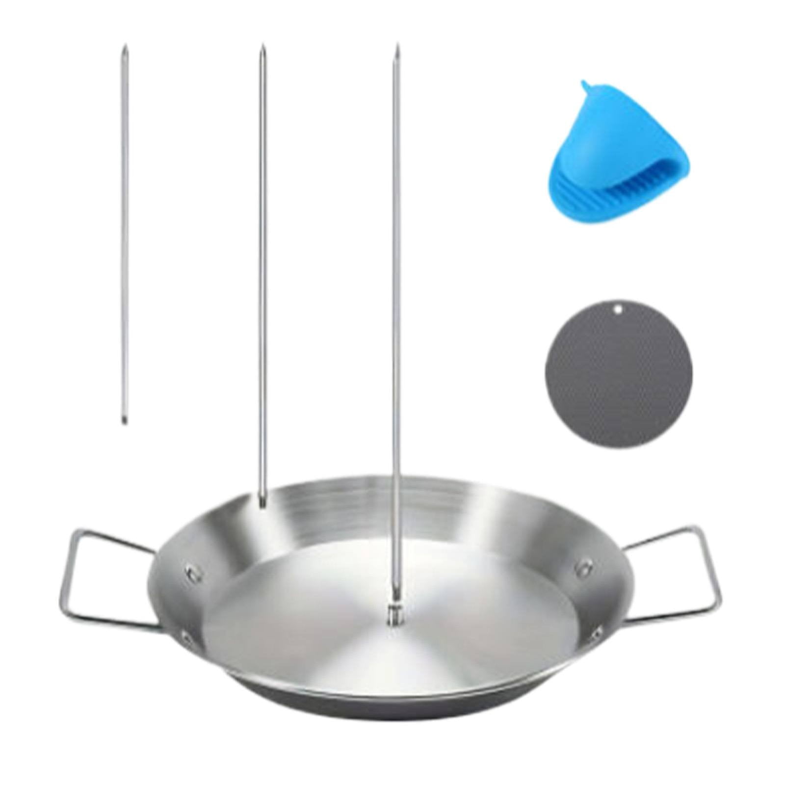 Gnwei Gyro Pan with Skewer, 304 Stainless Steel Vertical Skewer Pan ...