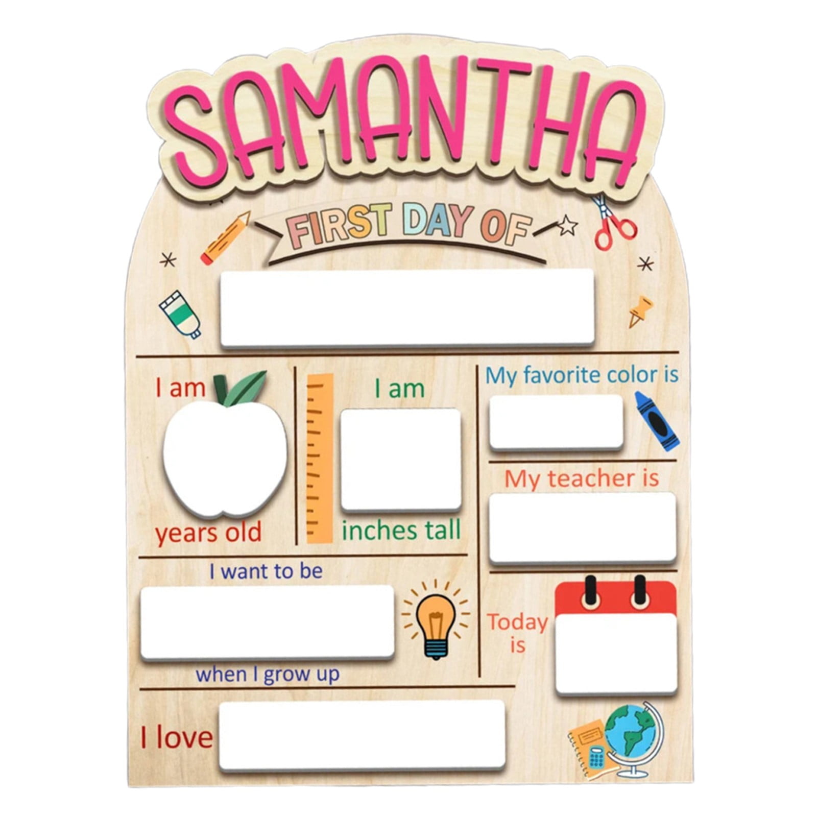 Gnwei Personalized First and Last Day of School Sign Reusable with Name ...