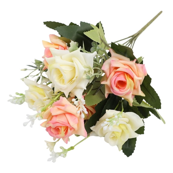 Gnwei Roses Artificial Flowers Pink Bouquets for DIY Bridal Wedding ...