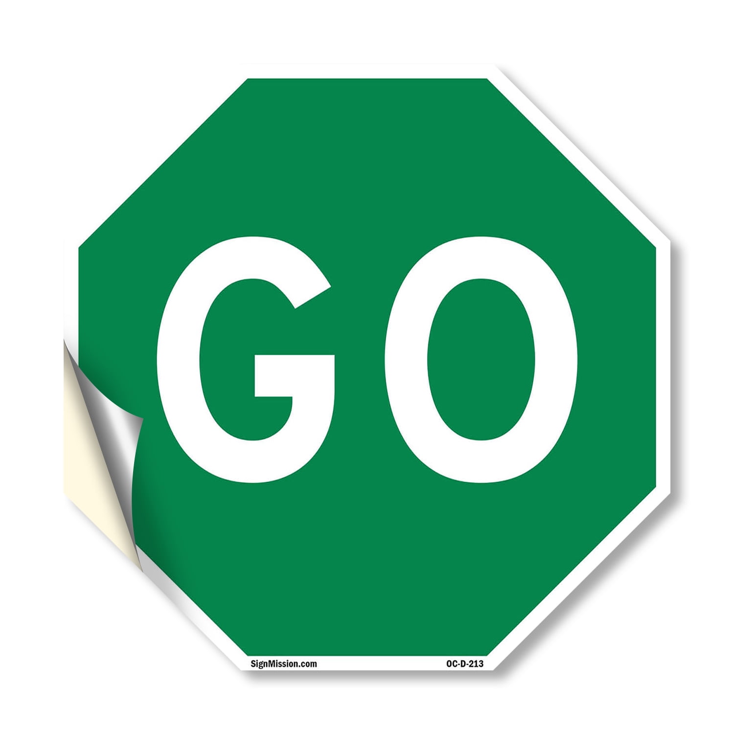 Go 10 inch X 10 inch Octagon Vinyl Label Decal Sticker Weather ...