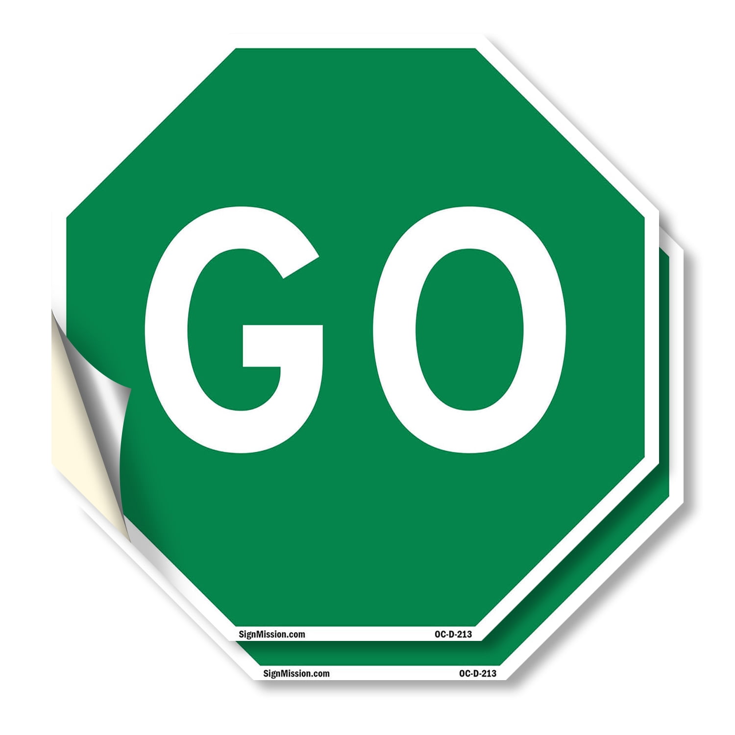 Go (2 Pack) 6 inch X 6 inch Octagon Vinyl Label Decal Sticker Weather ...