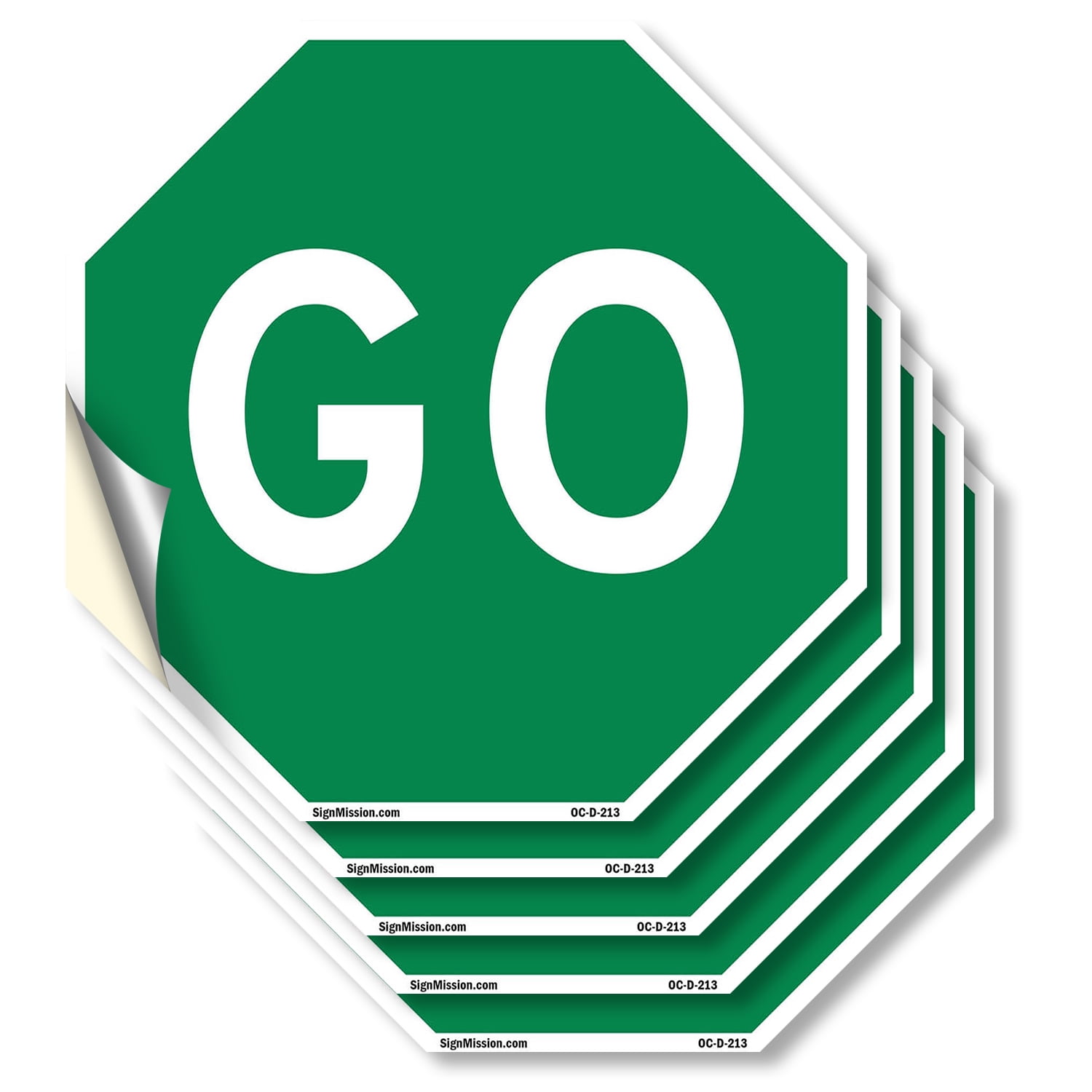 Go (5 Pack) 4 inch X 4 inch Octagon Vinyl Label Decal Sticker Weather ...