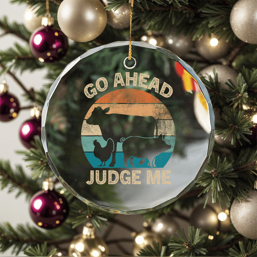 Go Ahead Judge Me Livestock Show Judging Cow Pig Chicken Ornament ...