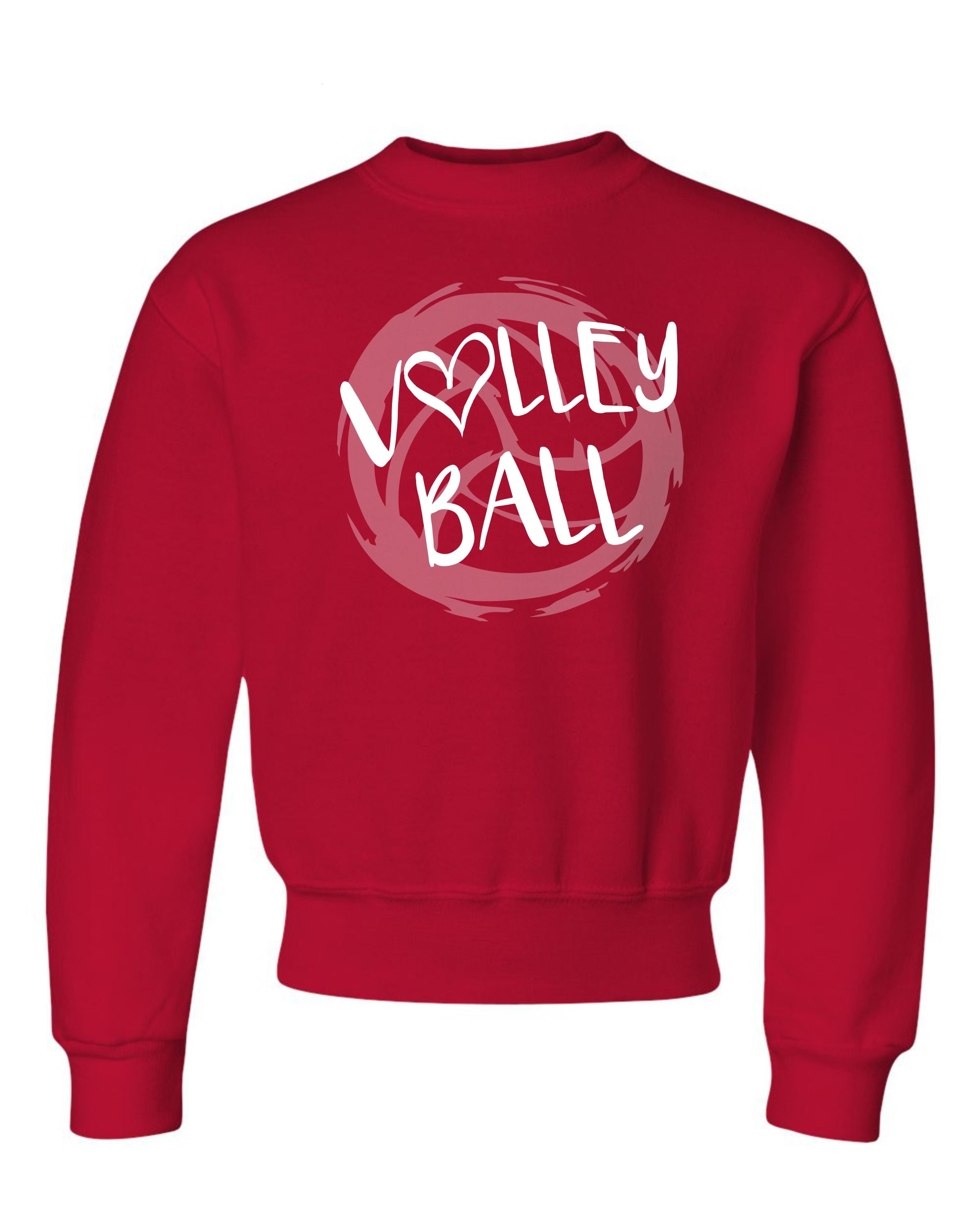 Go All Out Volleyball Distressed Ball Crewneck Sweatshirt Mens/Youth ...