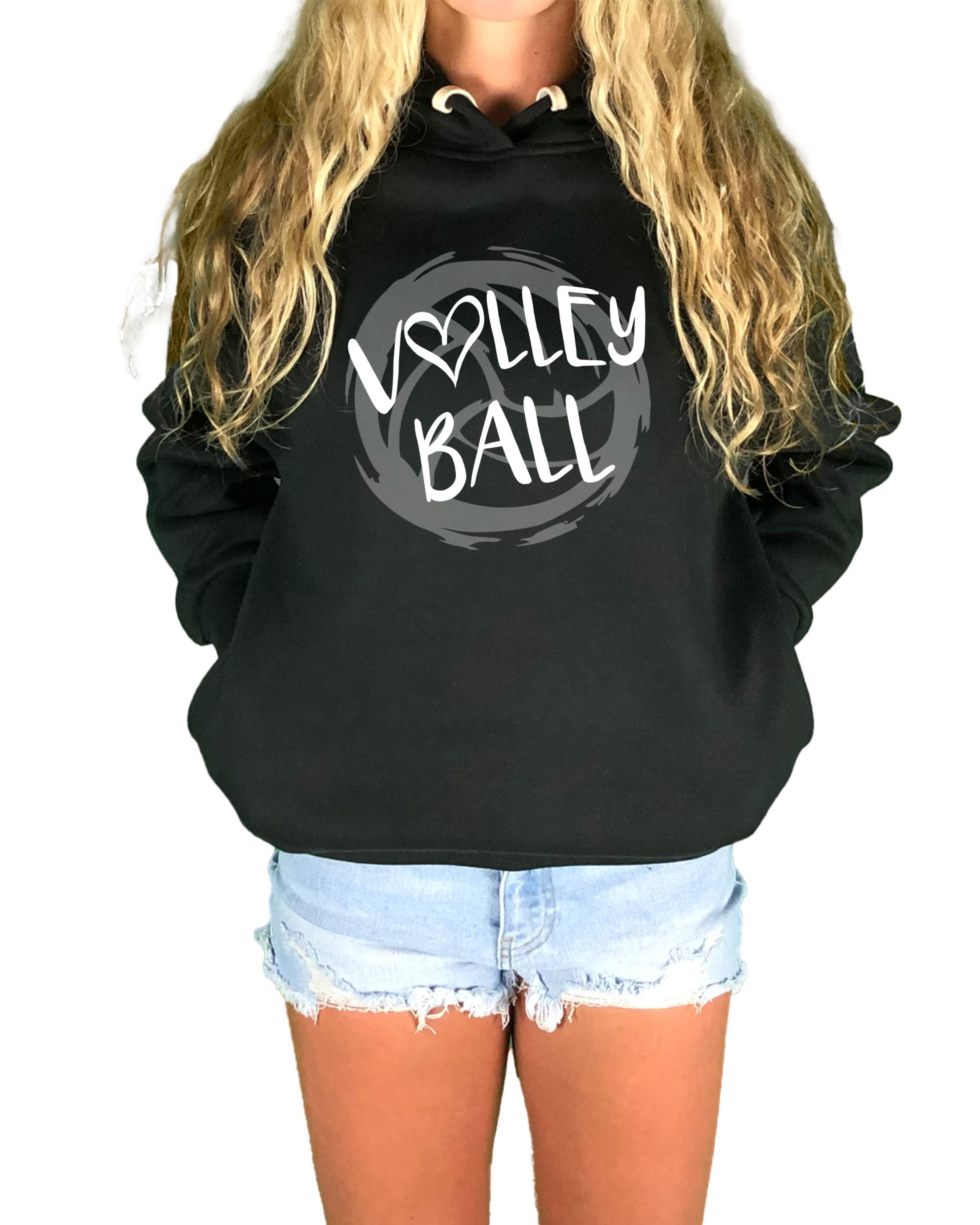 Go All Out Volleyball Distressed Ball Sweatshirt Hoodie Mens/Women ...